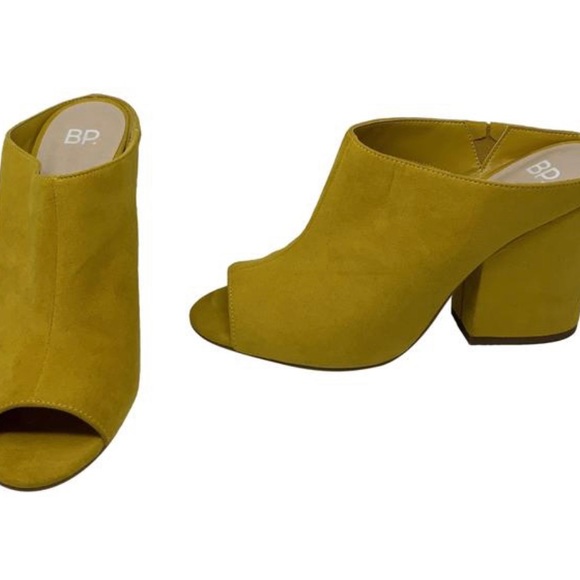 bp | Shoes | Bp Gretta Vegan Suede Open Toe Block Heel Mules | Poshmark